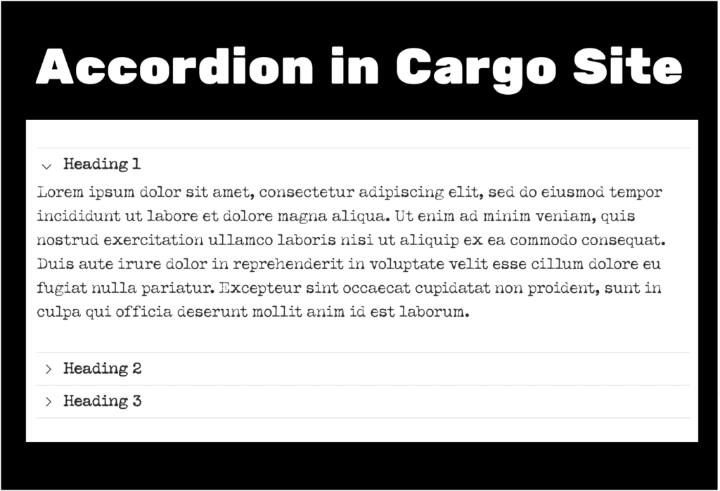 Add Accordian in Cargo Site - Cargo Site Tutorials